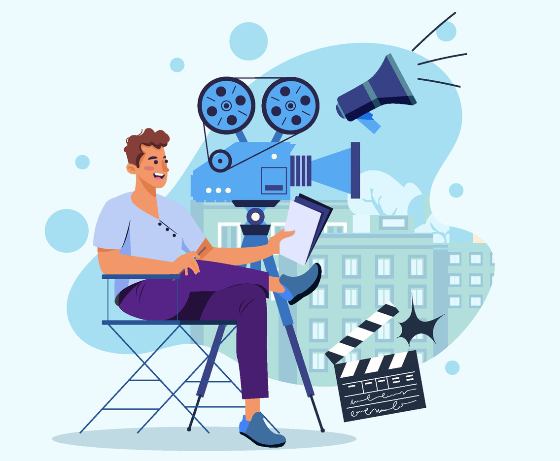 Male Director Direct Movie Outdoor Concept Vector Art & Graphics ...