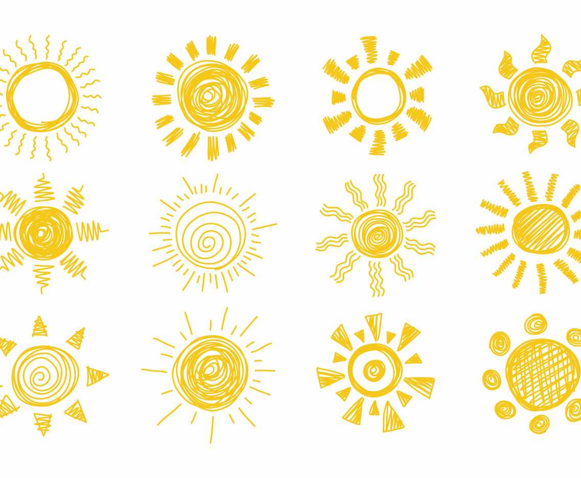 Sun Doodle Hand Drawn Icon Collection Vector Art & Graphics ...