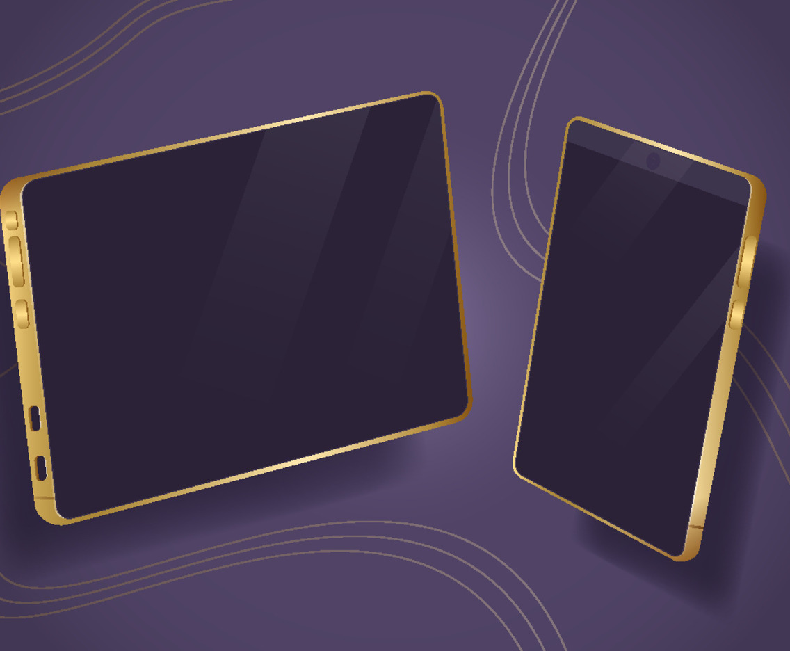 Golden Technology Mock Up Vector Art & Graphics | freevector.com