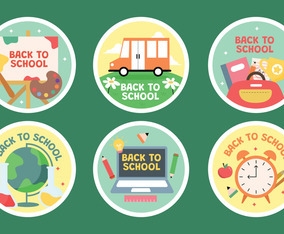 Back To School Sticker Collection Vector Art & Graphics | freevector.com
