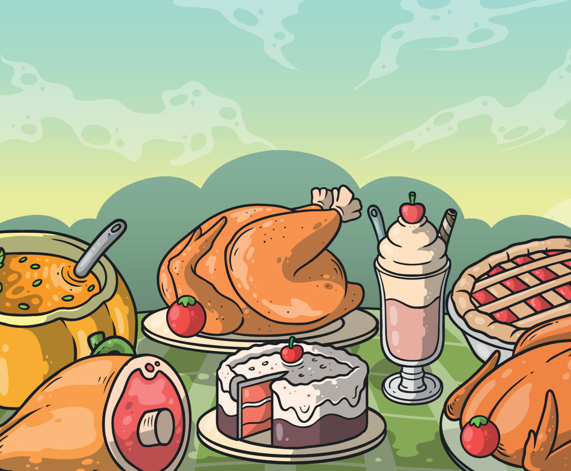 Thanksgiving Food And Beverages Vector Art & Graphics | freevector.com
