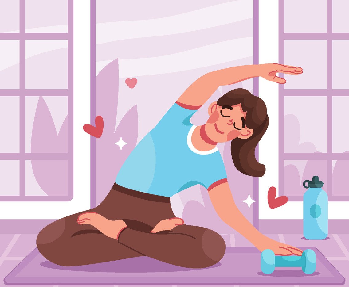 Woman Doing Yoga For Relaxation Vector Art & Graphics | freevector.com