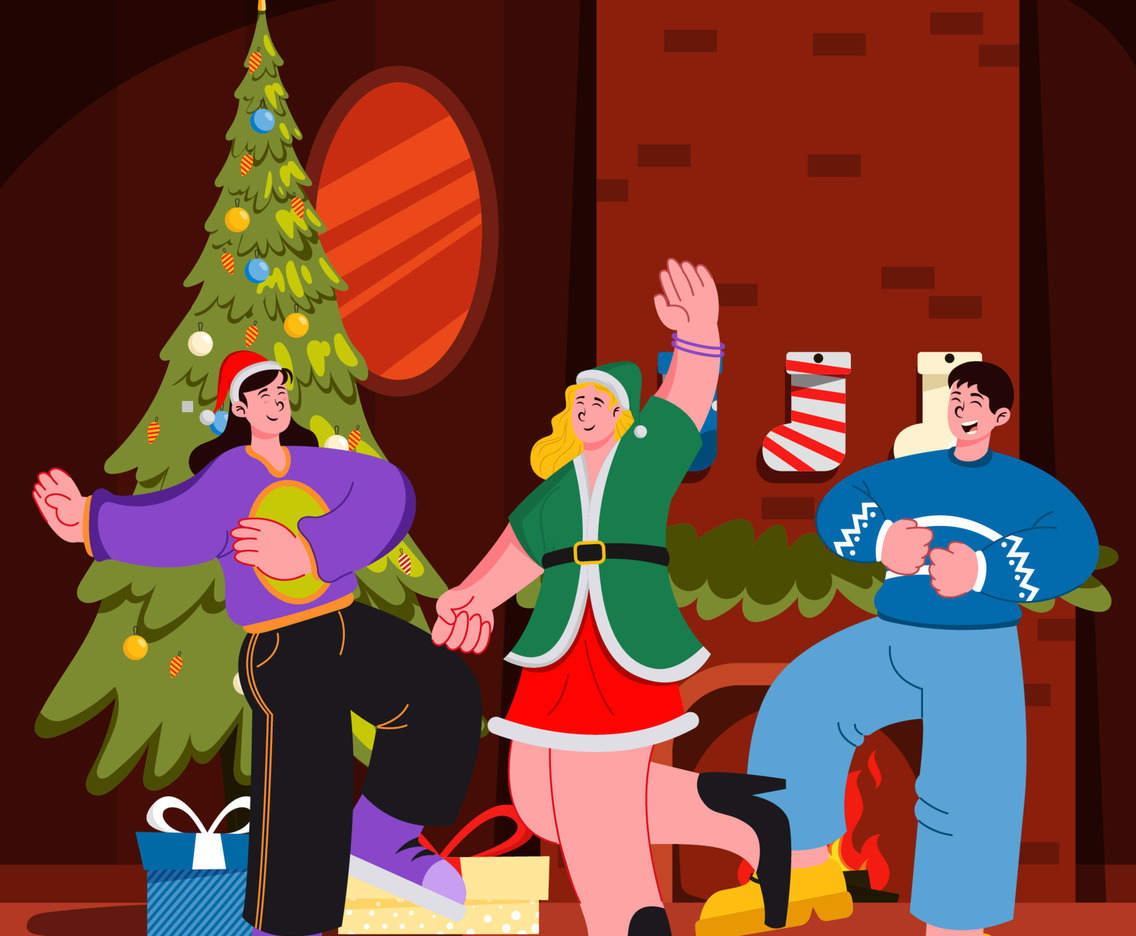 Concept Of Adult Christmas Party Vector Art & Graphics | freevector.com