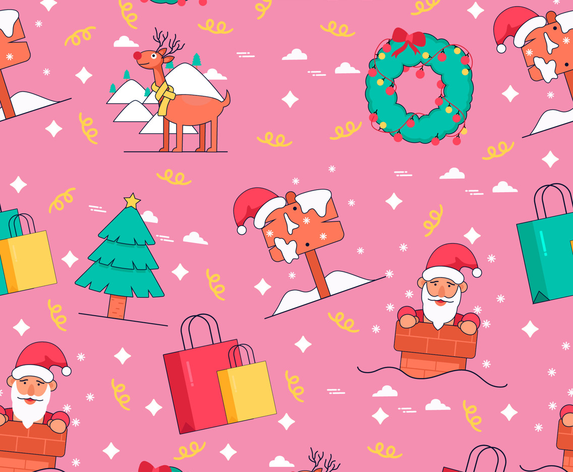 Seamless Cartoon Christmas Background Vector Art & Graphics ...