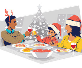 Family Eating Vector Art & Graphics | freevector.com