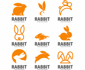 Rabbit Logo Set Vector Art & Graphics | freevector.com