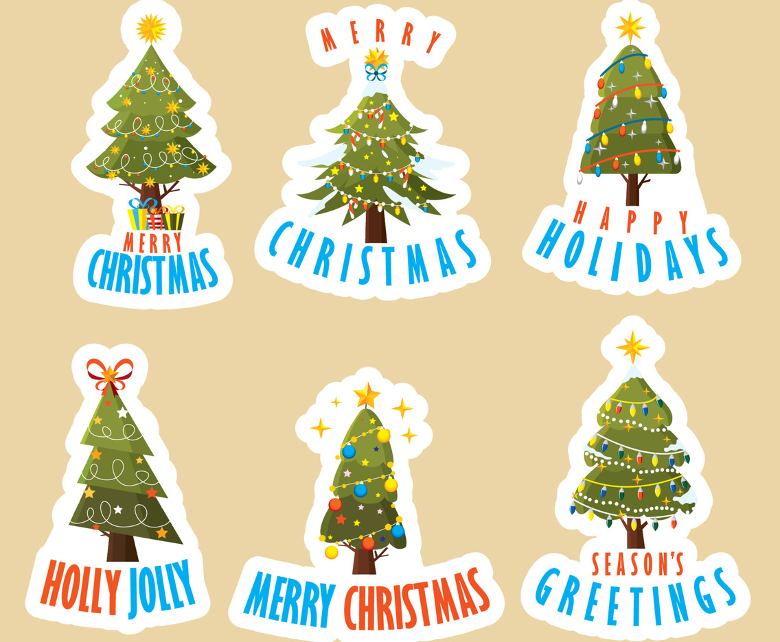 Christmas Tree Chat Sticker Vector Art & Graphics | freevector.com