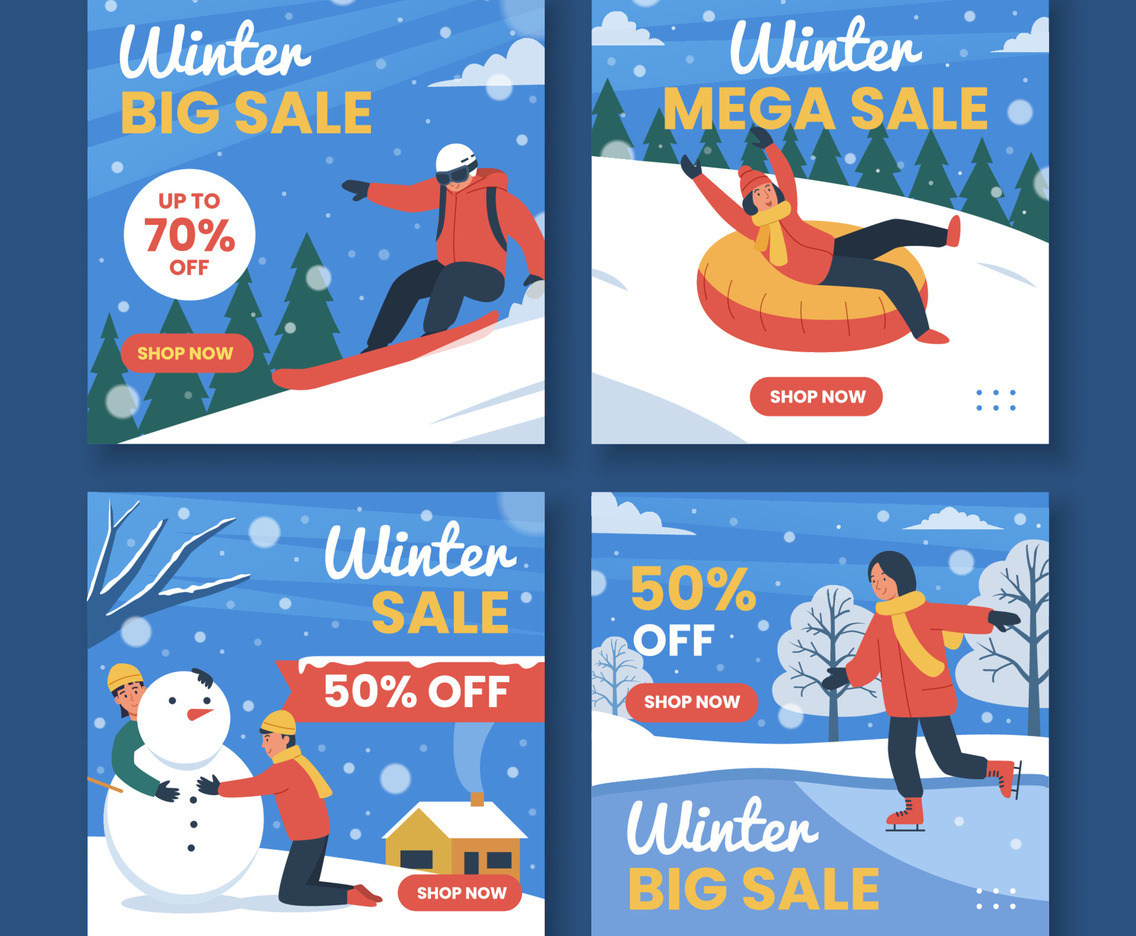 Winter Sale Social Media Template Vector Art & Graphics | freevector.com
