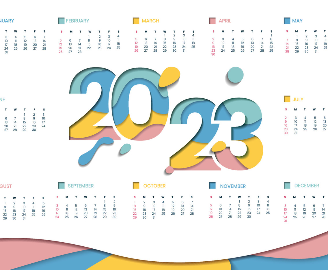 Business Formal 2023 Calendar Design Template Vector Art & Graphics ...