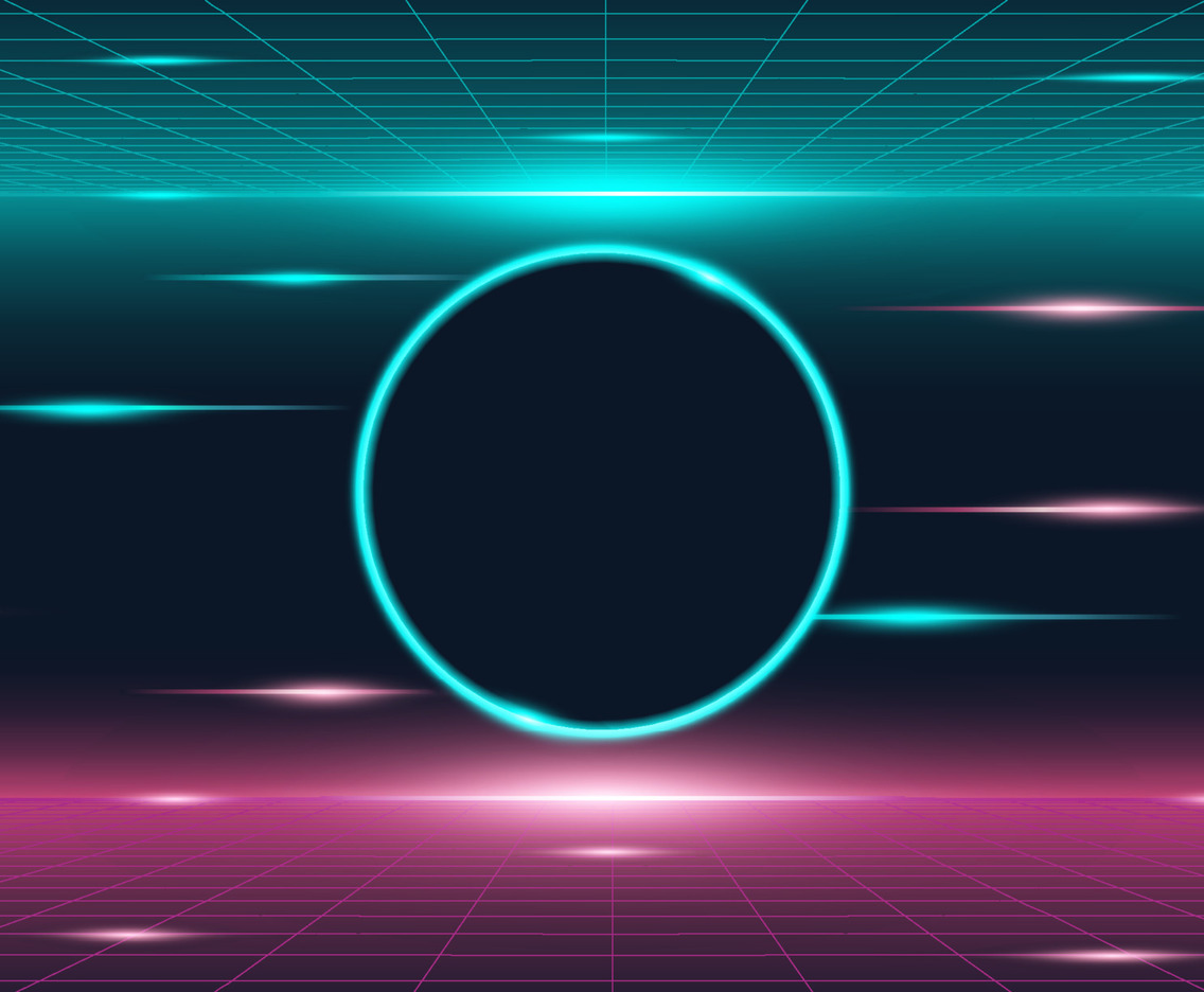 Neon Grid With Circle Light Vector Art & Graphics | freevector.com