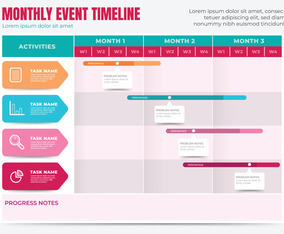 Monthly Timeline Template Vector Art & Graphics | freevector.com
