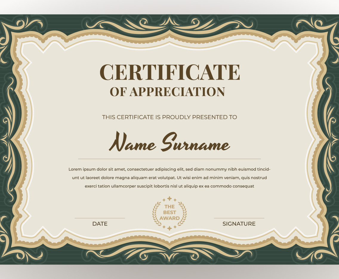 Victorian Classic Certificate Vector Art & Graphics | freevector.com