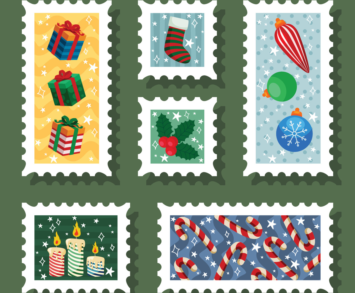 Hand Drawn Christmas Seal Stamp Vector Art & Graphics | freevector.com