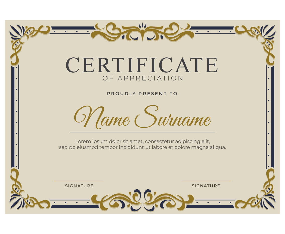 Victorian Certificate Template Vector Art & Graphics | freevector.com