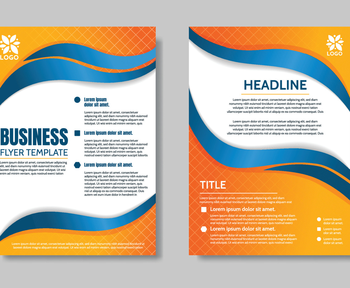 Business Flyer Blue Orange Template Vector Art & Graphics | freevector.com