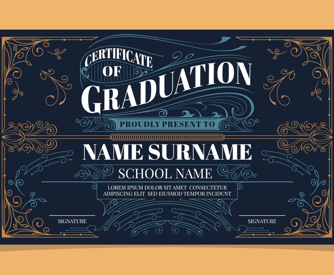 Victorian Classic Certificate Template Vector Art & Graphics ...