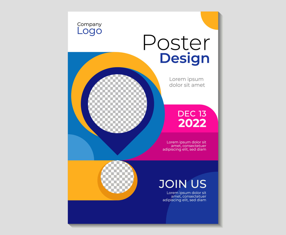 Flat Geometric Circle With Bright Colors Of Business Poster Template ...