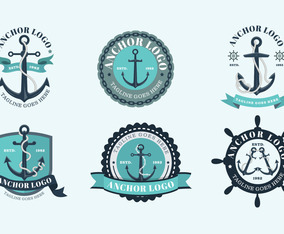 Set Of Vintage Anchor Logo Vector Art & Graphics | freevector.com