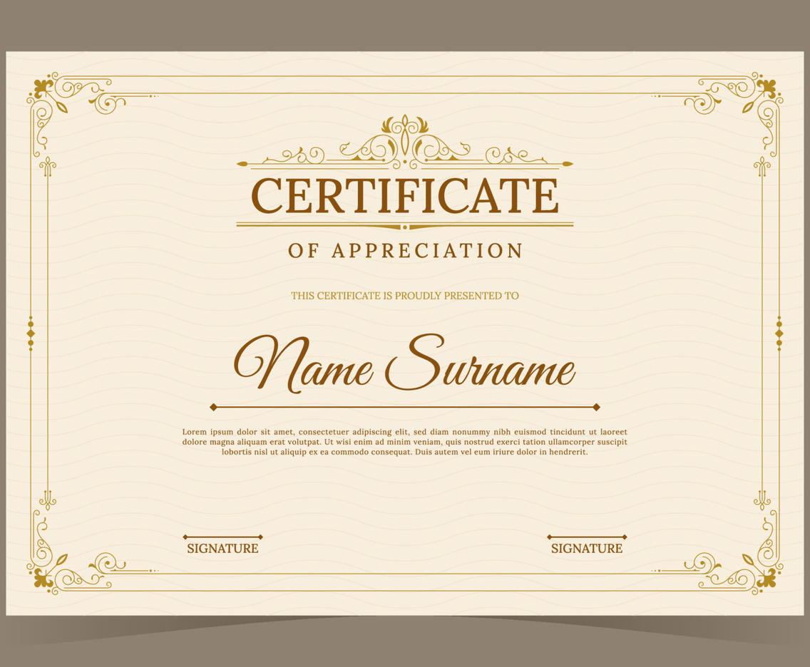 Victorian Classic Certificate Template Vector Art & Graphics ...