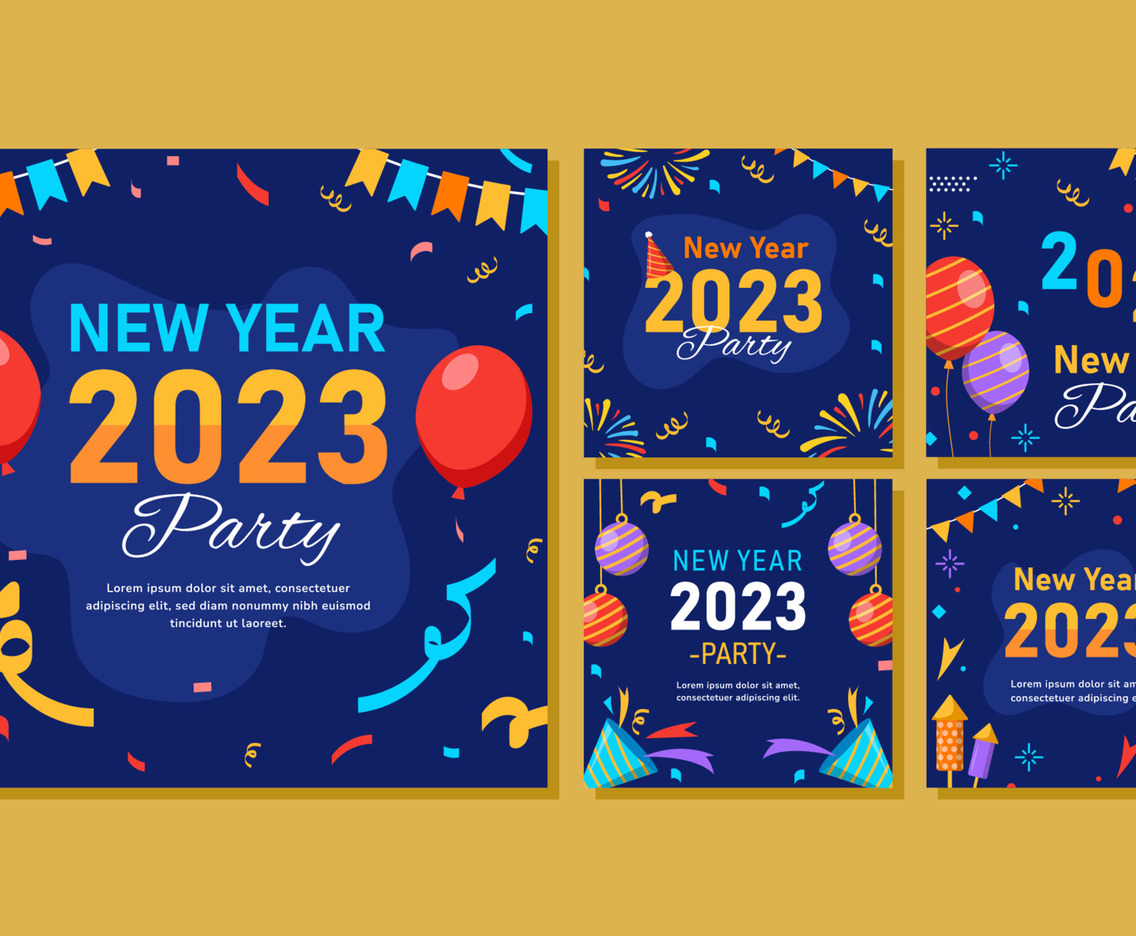 New Year Celebration Post Template Vector Art & Graphics | freevector.com