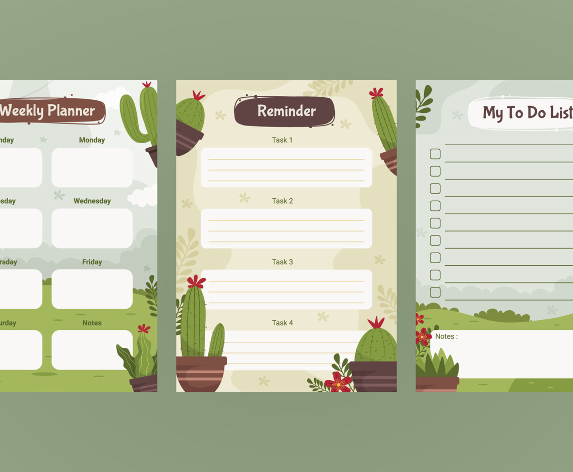 Cactus Journal Template Vector Art & Graphics | freevector.com