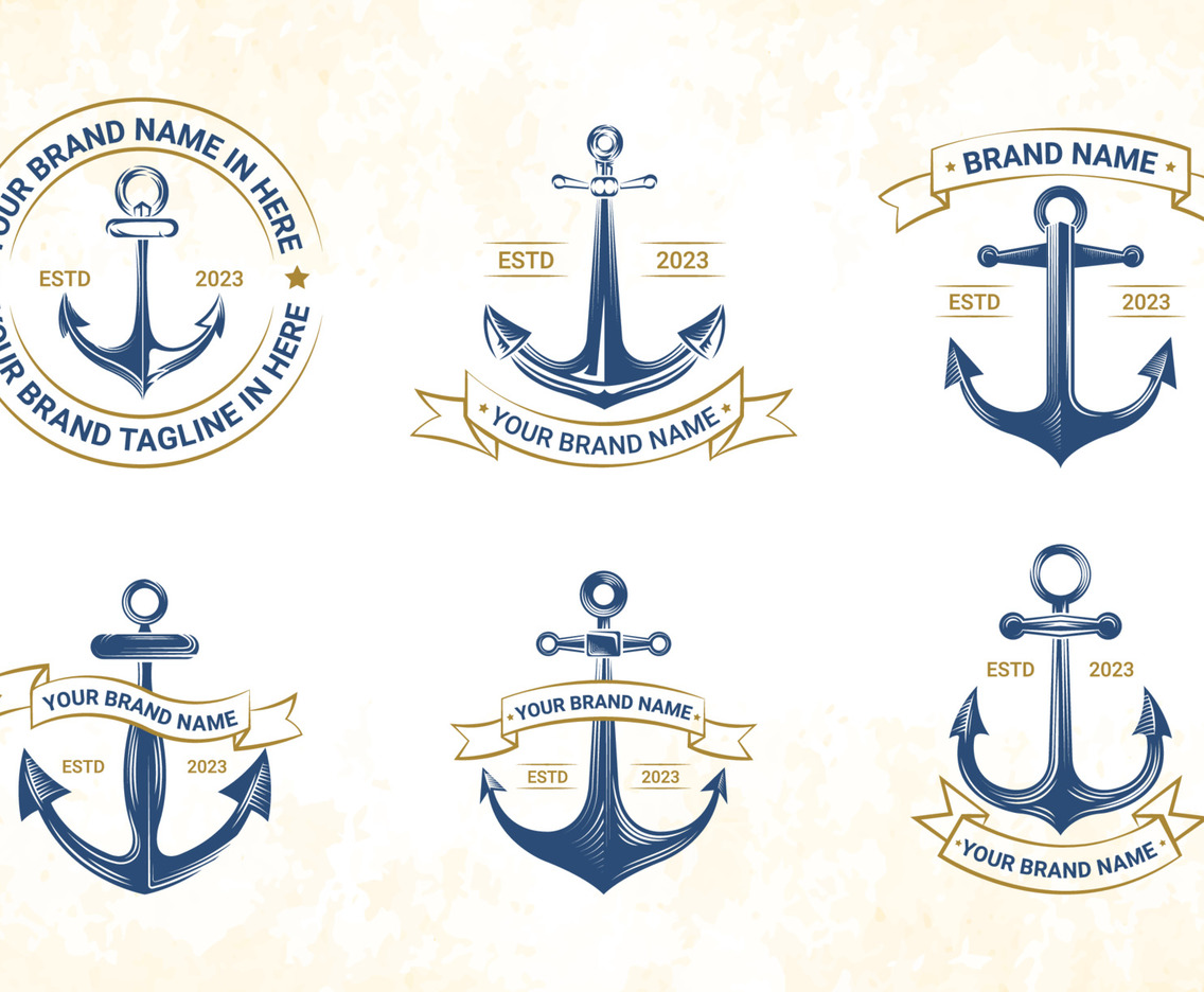 Set Of Vintage Anchor Logos Vector Art & Graphics | freevector.com