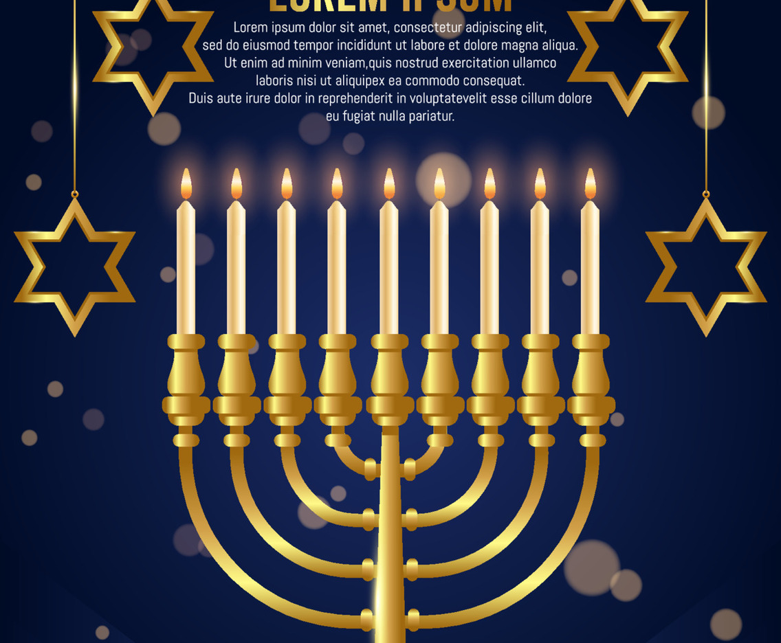 Hanukkah Festival Light Of Gold Poster Vector Art & Graphics ...