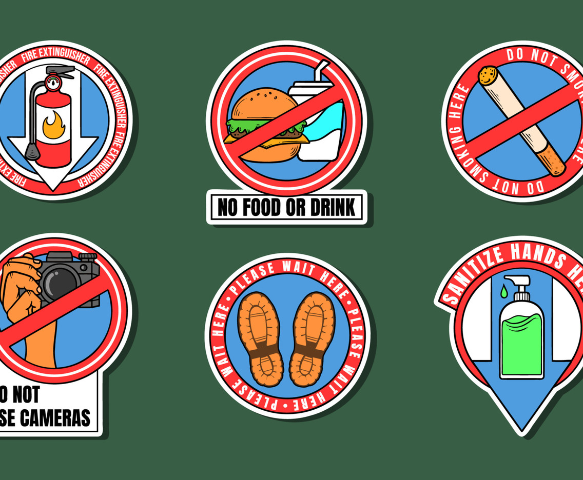 Signage Sticker Concept Vector Art & Graphics | freevector.com