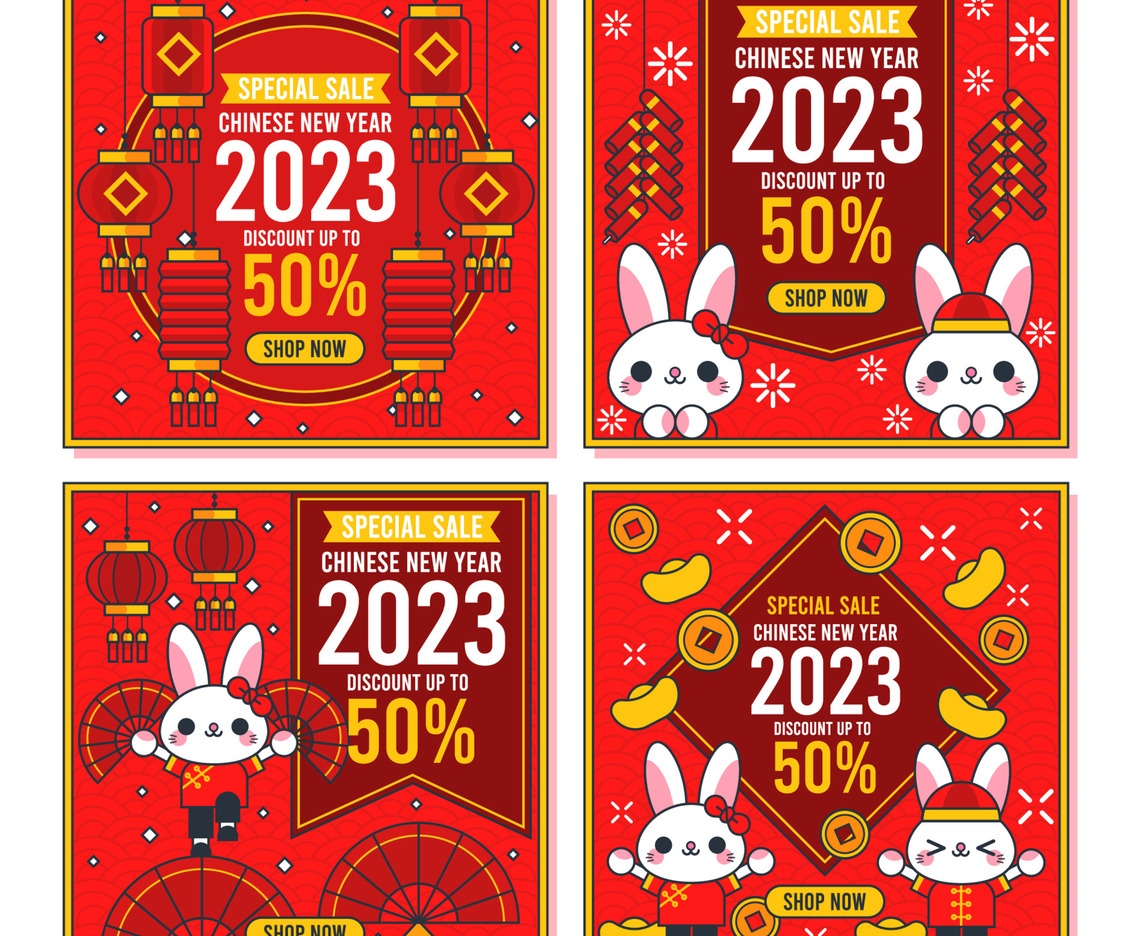 Celebrate A Rabbit Year Sale Template Vector Art & Graphics ...