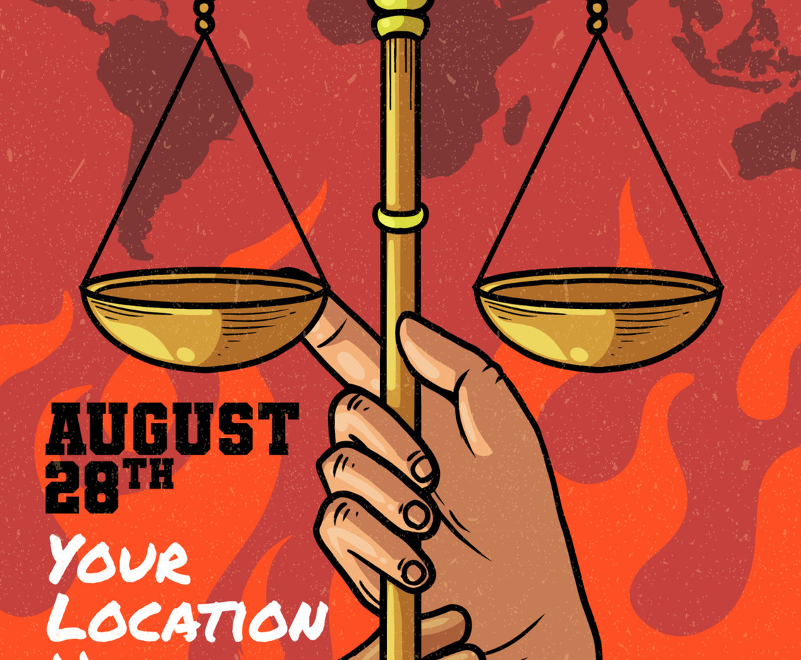 Justice In Law Poster Concept Vector Art & Graphics | freevector.com