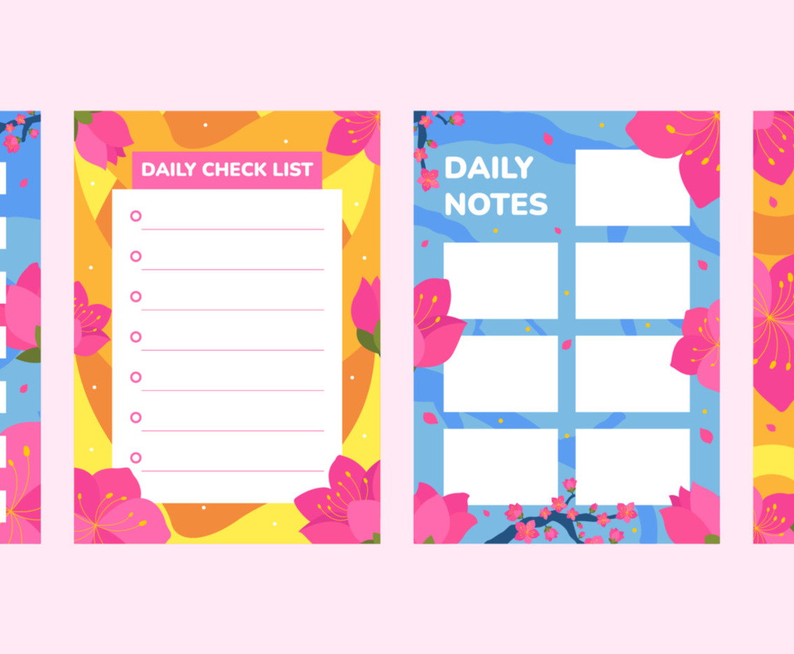 Peach Blossom Themed Journal Template Vector Art & Graphics ...