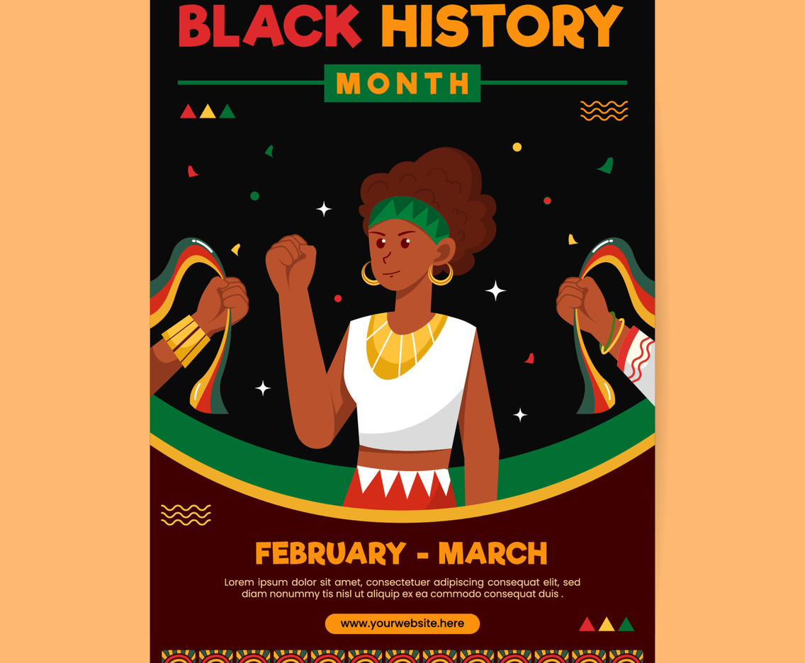 Black History Month Poster Template Vector Art & Graphics | freevector.com