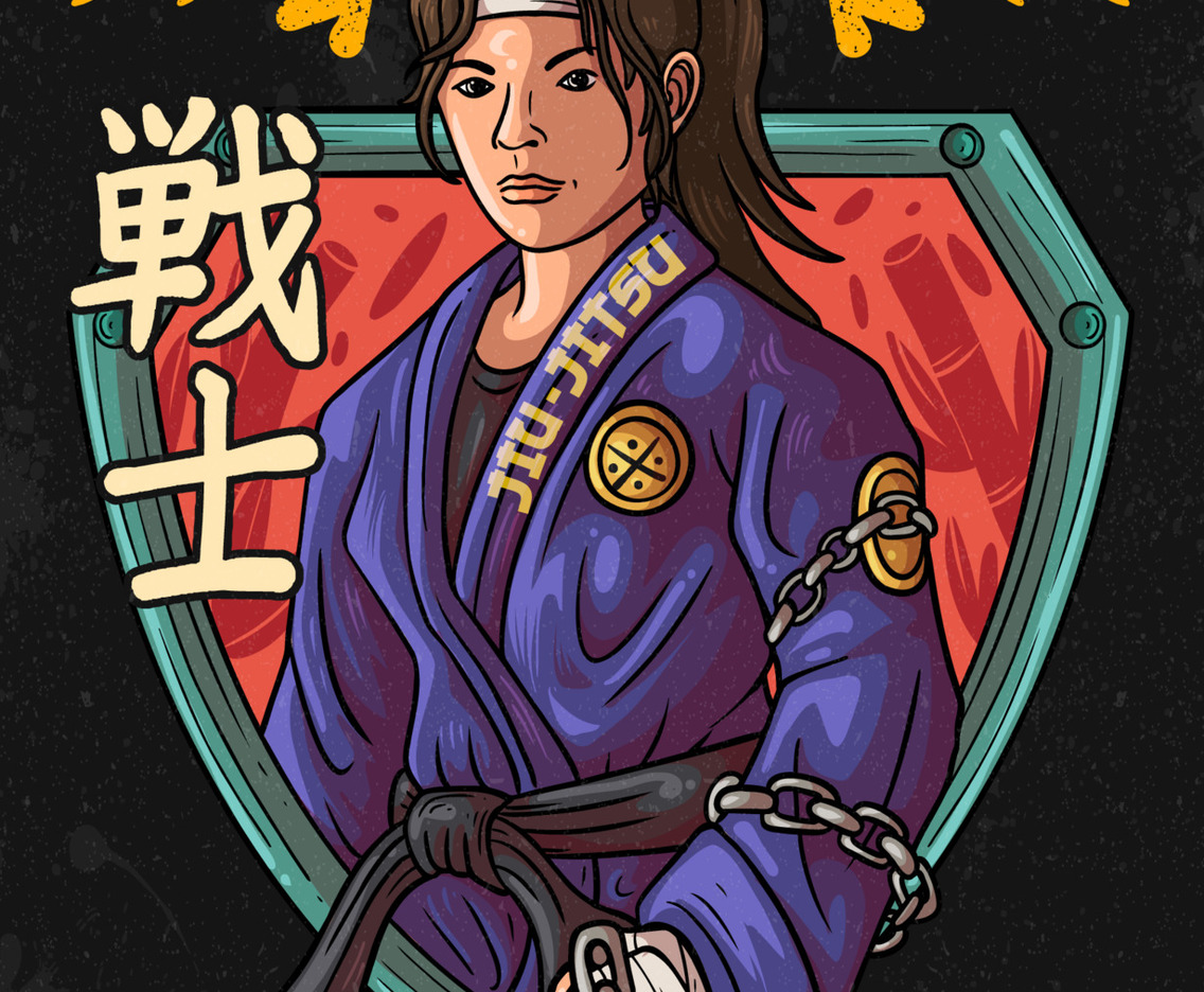 Jiu Jistu Female Warrior Martial Arts Concept Vector Art & Graphics ...