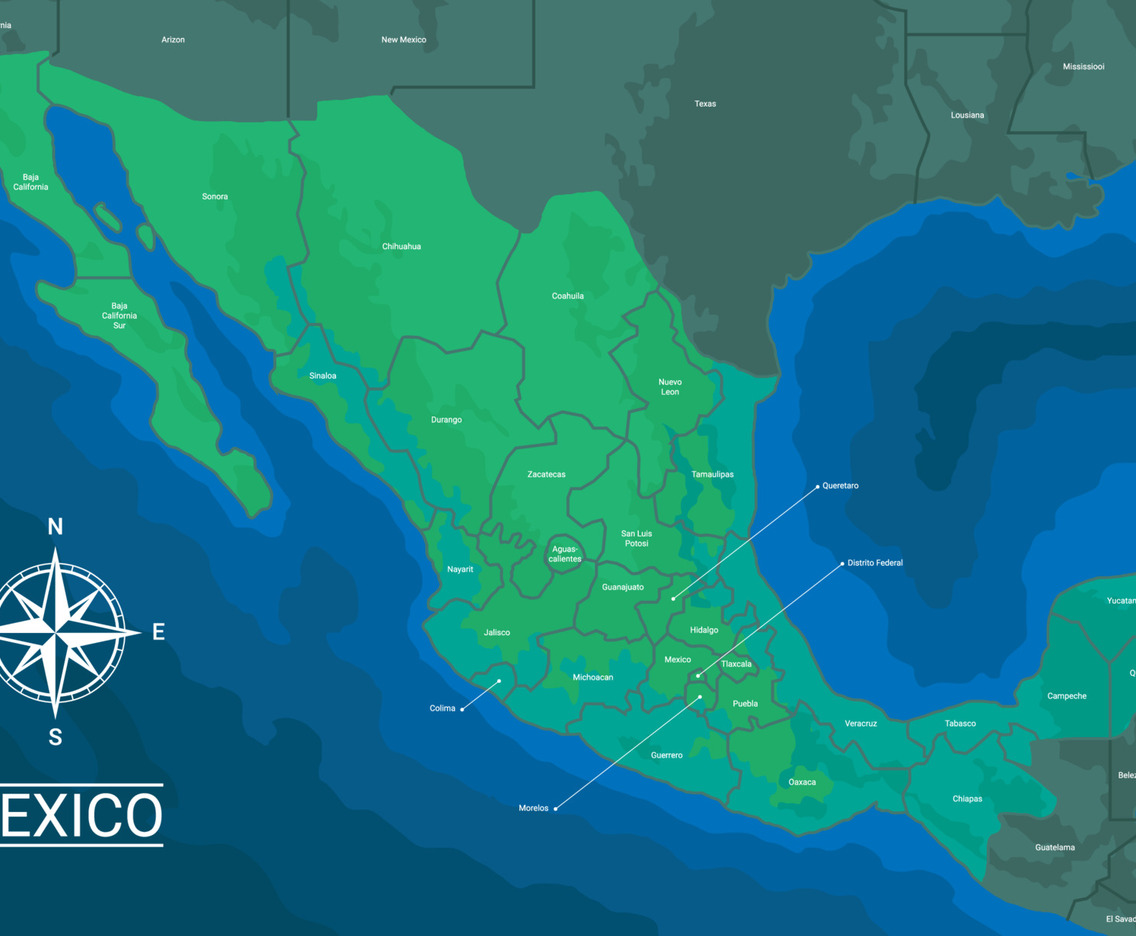 Green World Map Mexico Outline Map Of Mexico | Free SVG