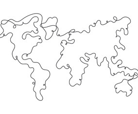 World Map Oneliner Background Vector Art & Graphics | freevector.com
