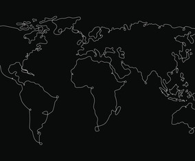 World Map With One Stroke Art Vector Art & Graphics | freevector.com