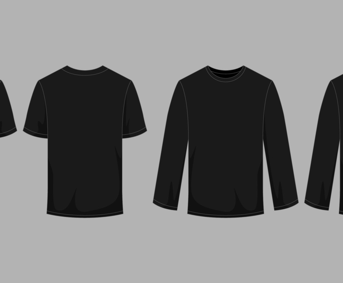Black Outline Tshirt Mock Up Template Vector Art & Graphics ...