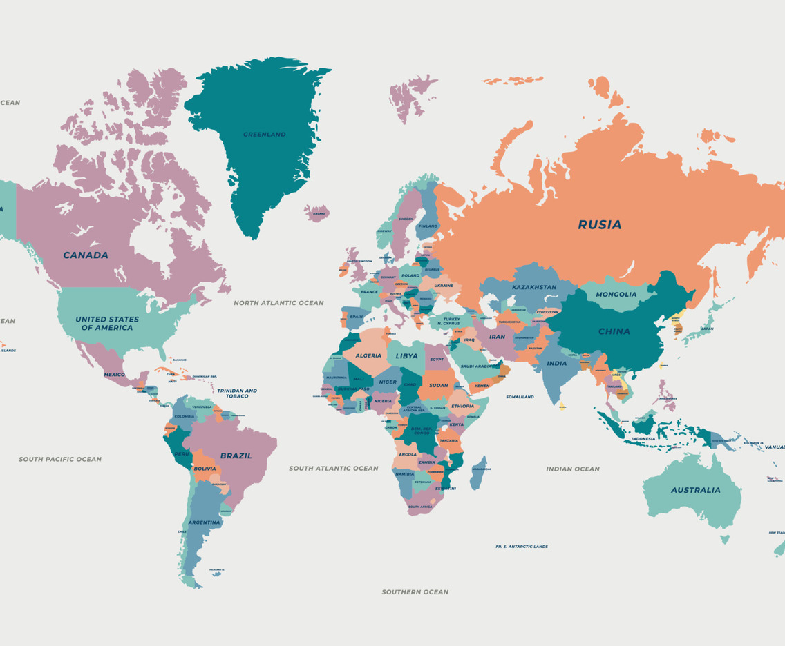 World Map Country Name Background Vector Art & Graphics | freevector.com