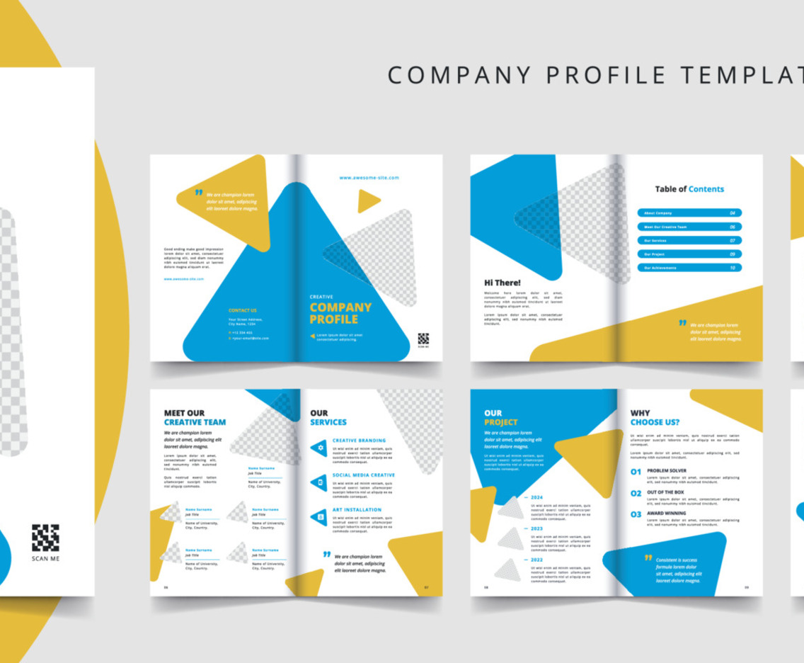 Template Of Creative Company Profile Vector Art & Graphics | freevector.com