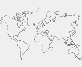 One Stroke Outline World Map Vector Art & Graphics | freevector.com