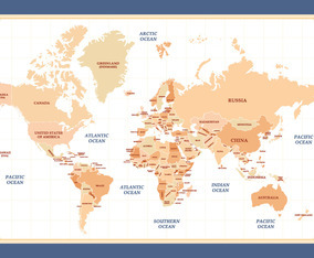 World Map Background With Country Name Vector Art & Graphics ...