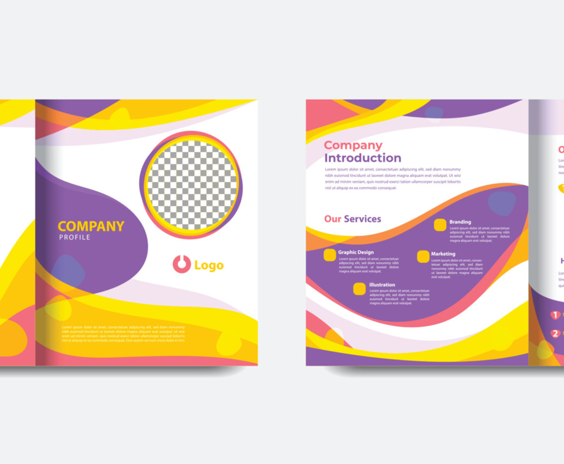 Simply Colorful Flow Creative Company Profile Vector Art & Graphics ...