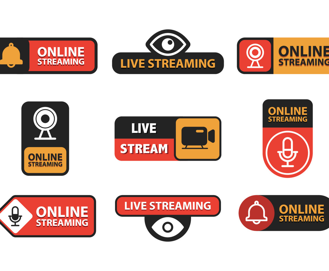 Live Streaming Badges Design Pack Vector Art & Graphics | freevector.com