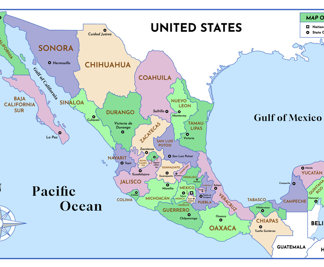 Mexico Country Map Vector Art & Graphics | freevector.com