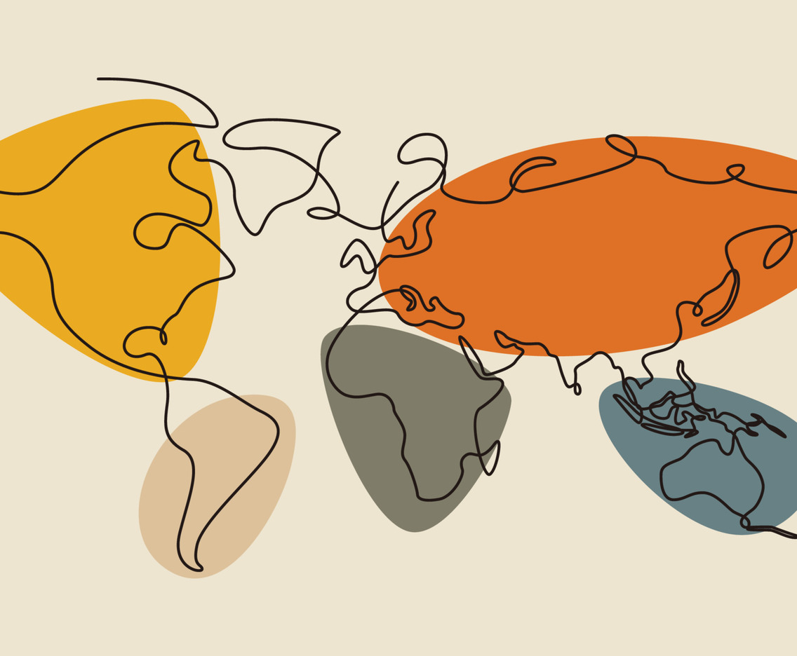 One Stroke Outline World Map Vector Art & Graphics | freevector.com