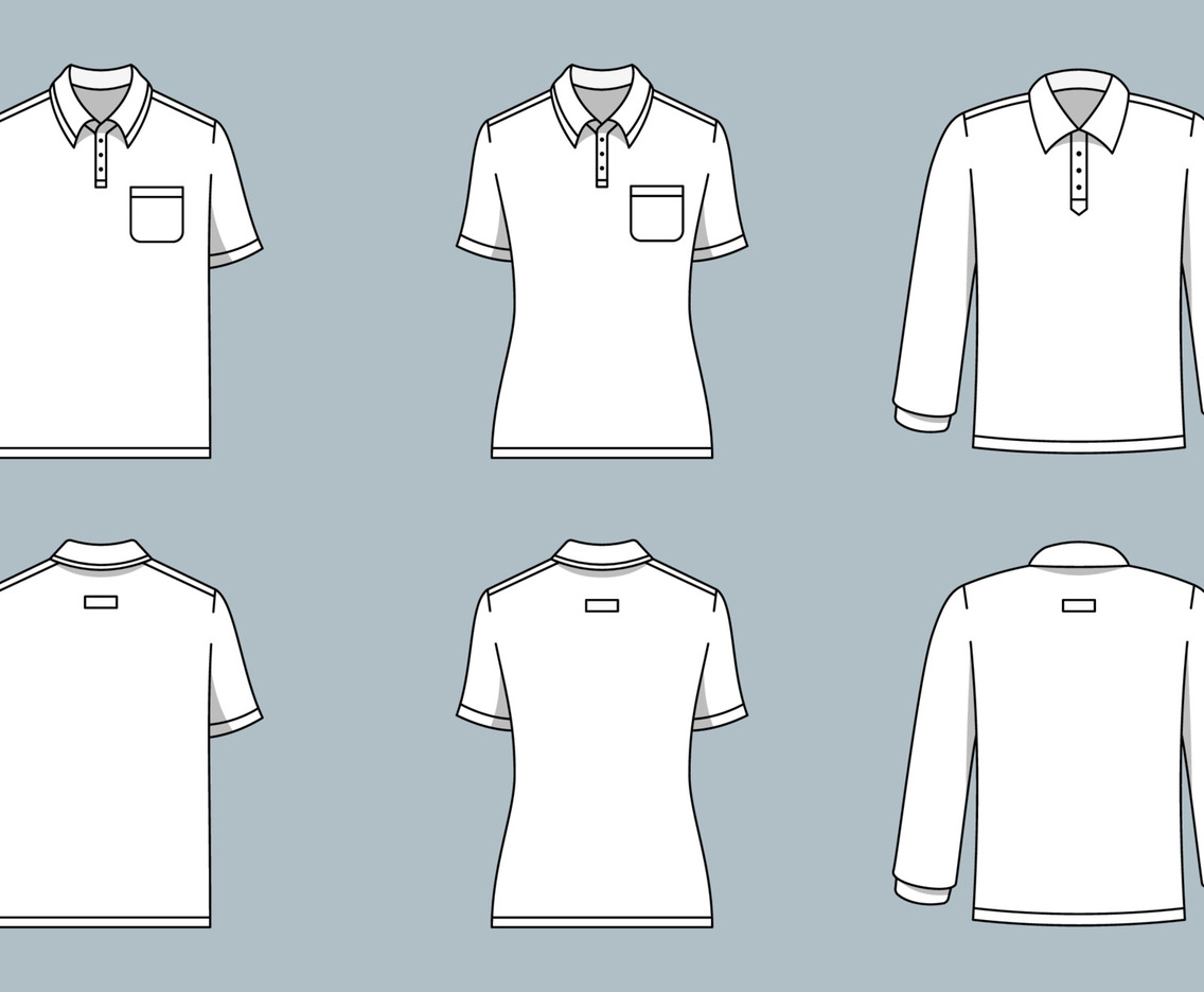Outline Polo Shirt White Mock Up Vector Art & Graphics | freevector.com