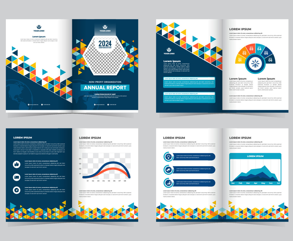 Non Profit Organization Annual Report Template Vector Art & Graphics ...