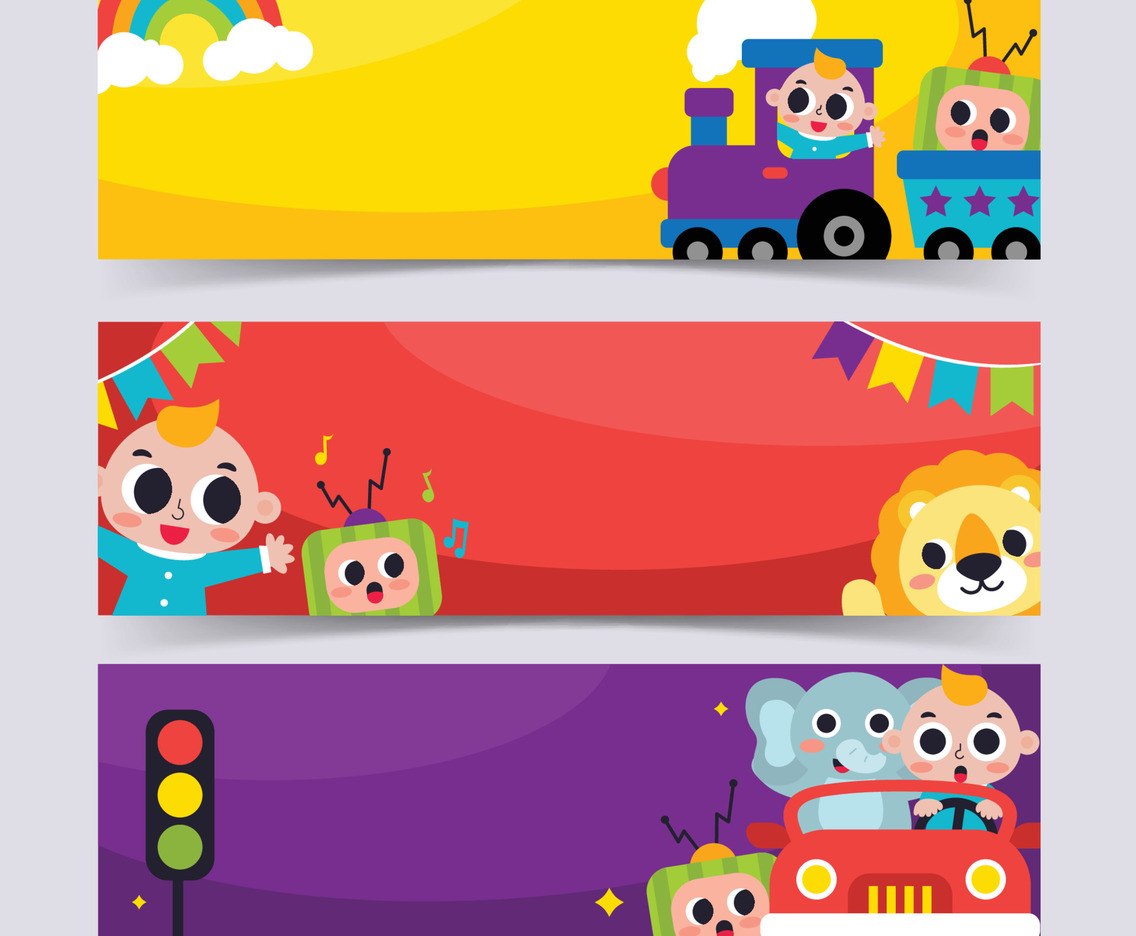 Baby And Friends Banner Template Vector Art & Graphics | freevector.com