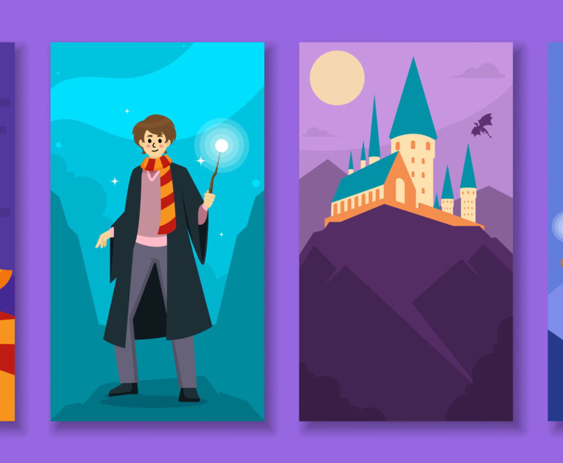 Wizard Boy With Magic Power In Fantasy World Social Media Story Vector ...