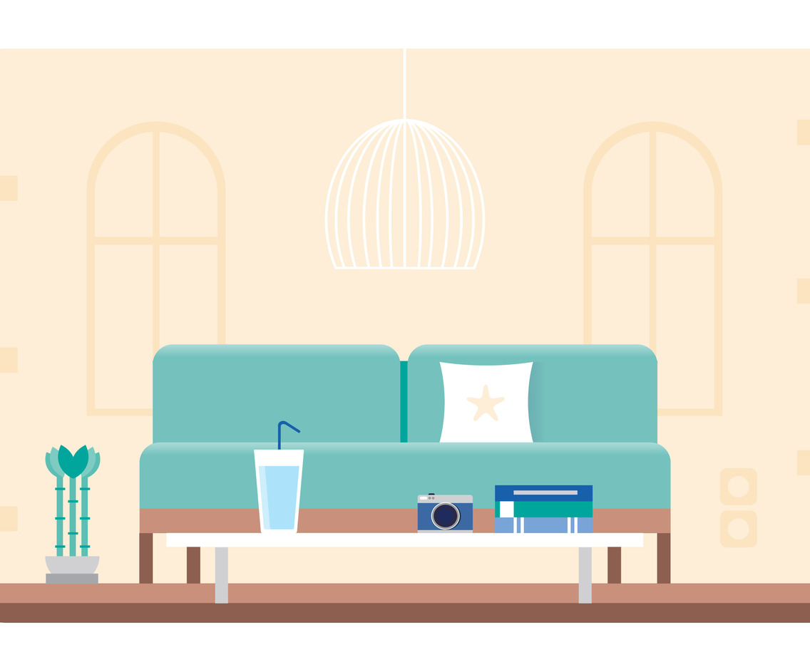 Vector Livingroom Illustration Vector Art & Graphics | freevector.com